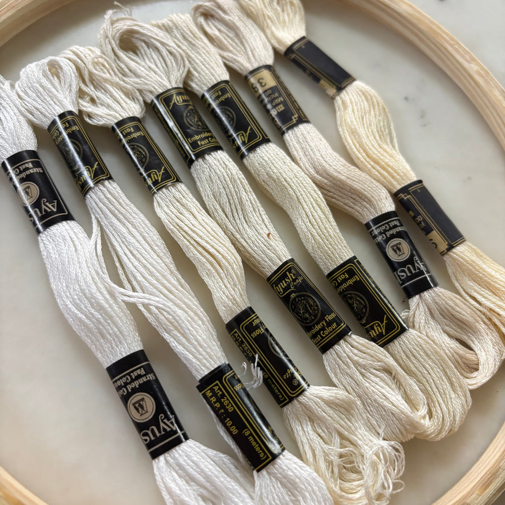 Embroidery Threads - White Hues – WoolCraft Store